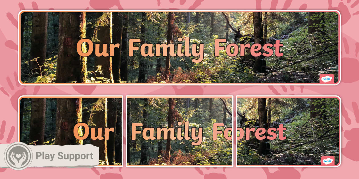 Our Family Forest Display Banner (professor feito) - Twinkl