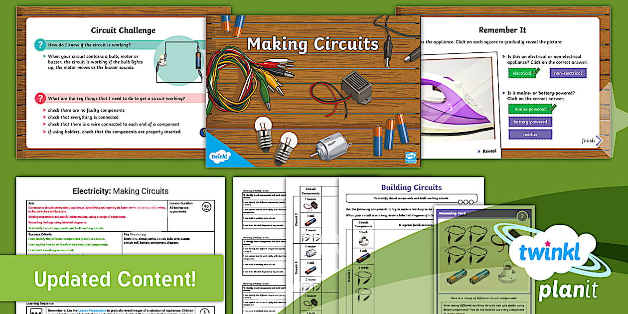 Making Circuits KS2 - Science Lesson - Year 4 - Twinkl