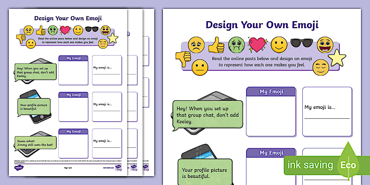 😊 KS2 Safer Internet Day Design Your Own Emoji - Twinkl - KS2