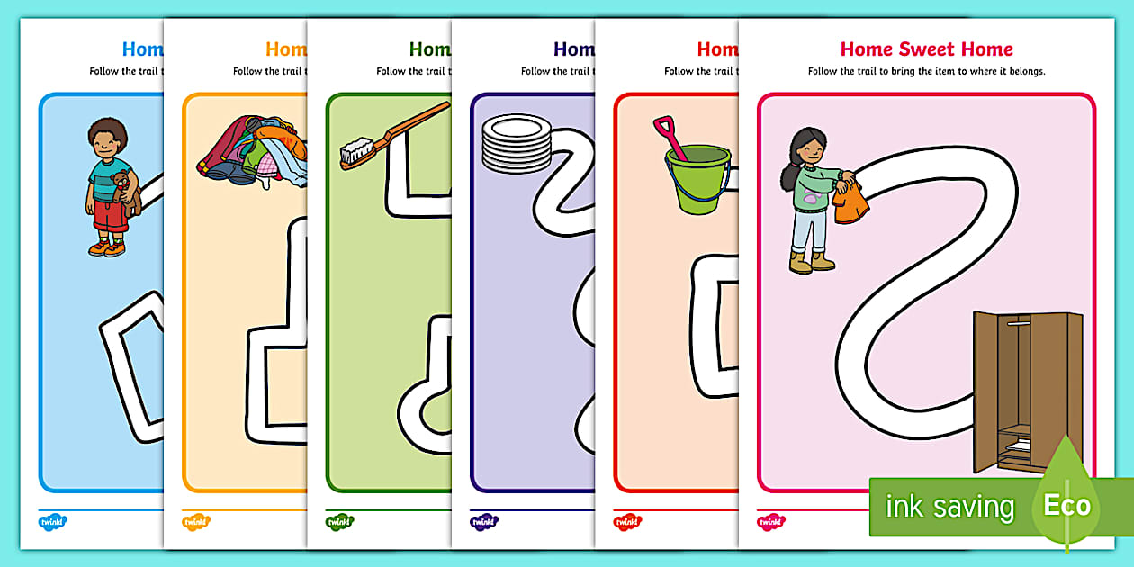 Home Sweet Home Pencil Control Activity (teacher made)