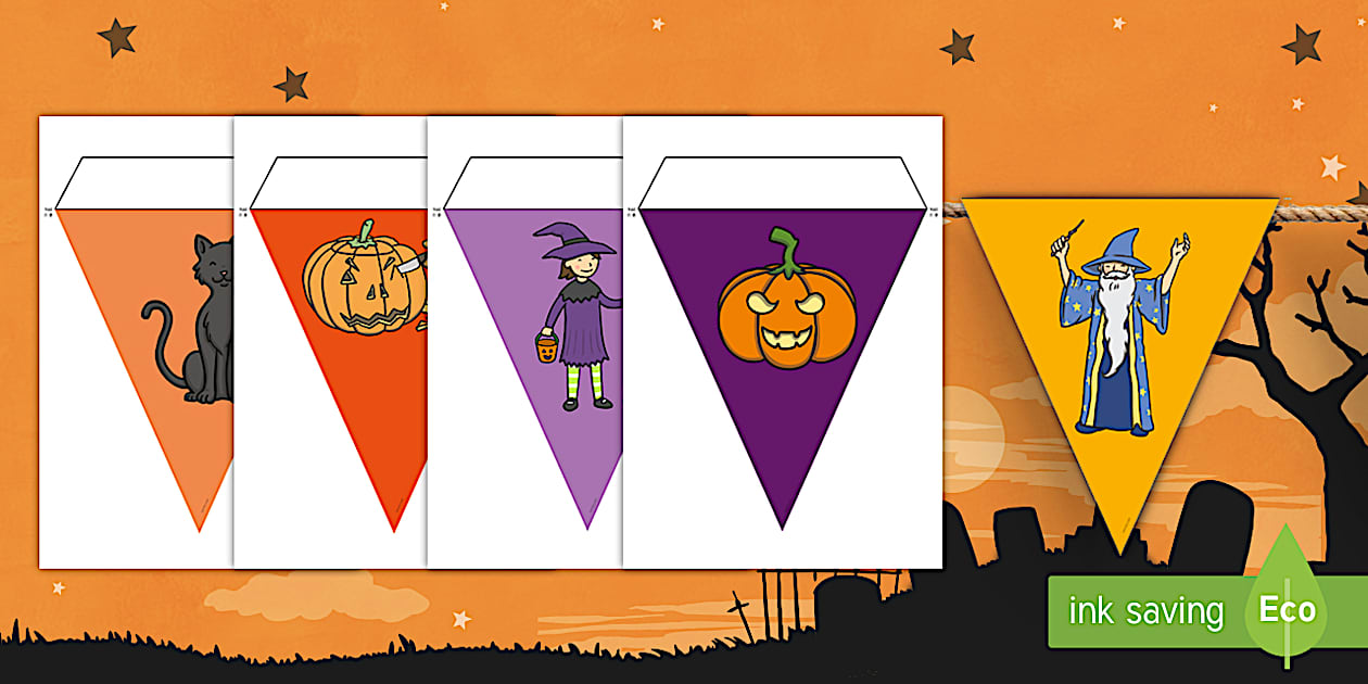 Halloween Display Bunting English/Mandarin Chinese - Halloween Bunting
