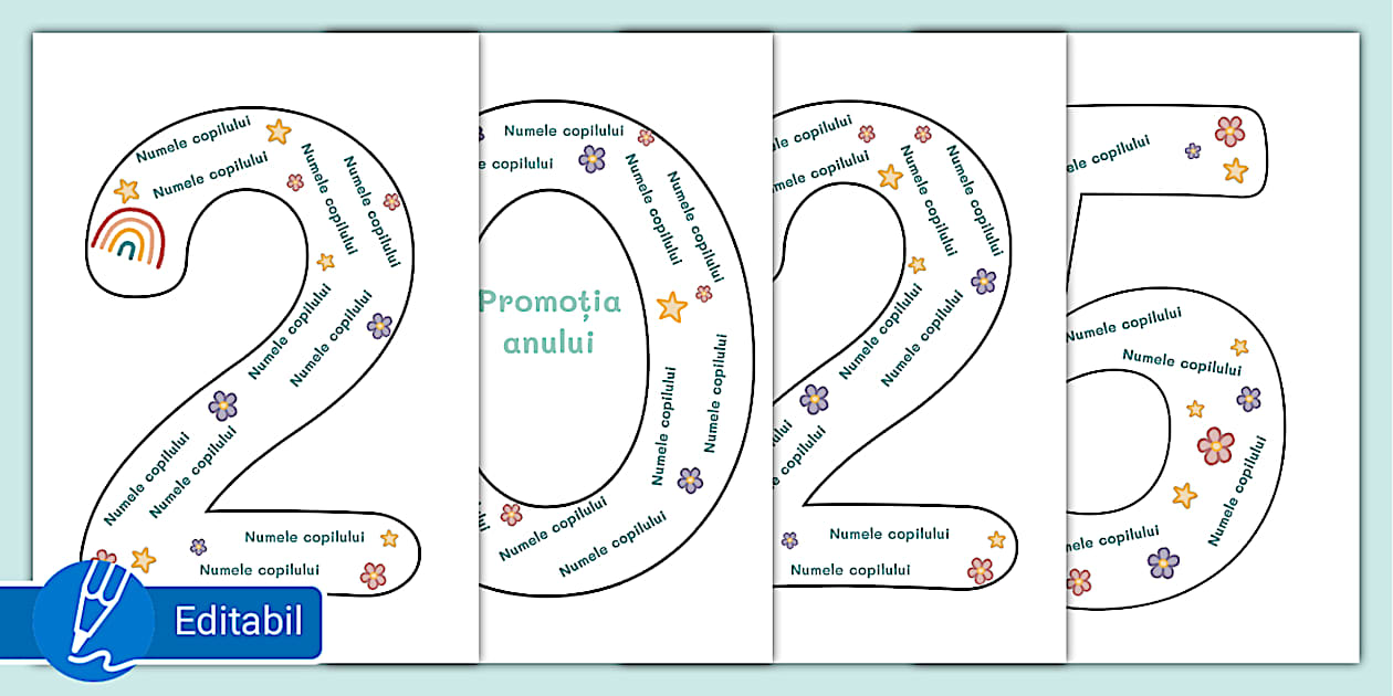 * NEW * Promoția anului 2025 – Planșe editabile - Twinkl
