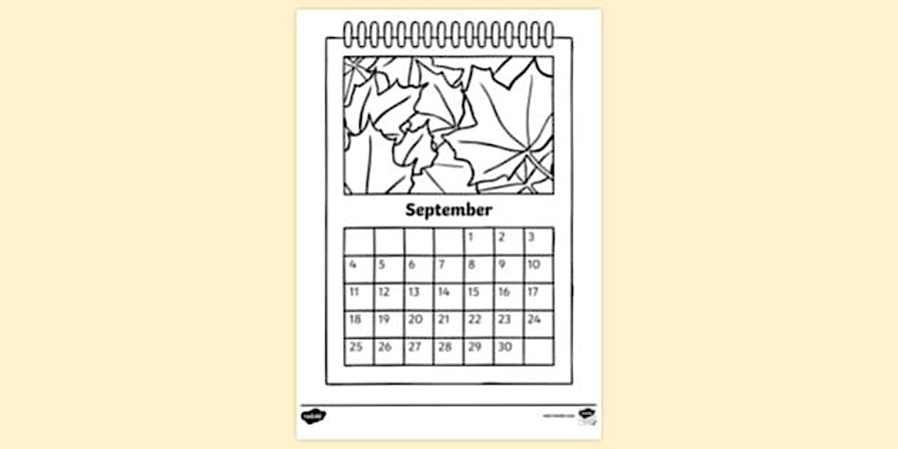 The Month of September Colouring | Colouring Sheets - Twinkl