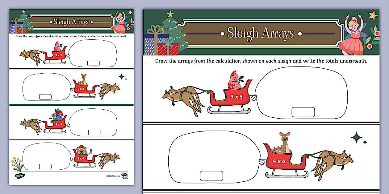 Sleigh Arrays (teacher made) - Twinkl