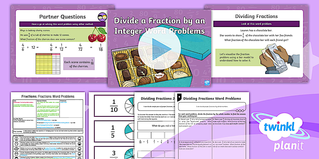 PlanIt Maths Y6 Fractions Dividing Fractions (2) Lesson Pack