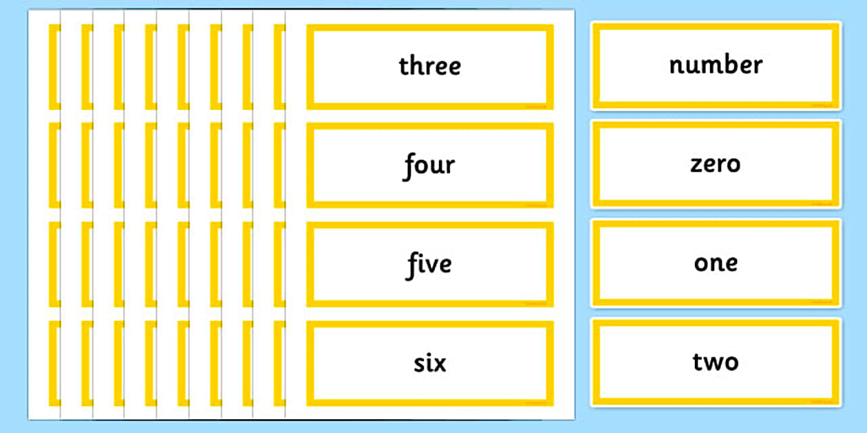 Grade 2 Maths Vocabulary Word Cards - Numbers and the Number System