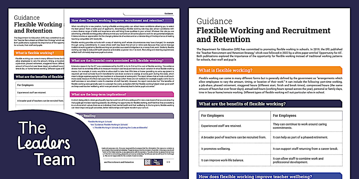 Guidance: Flexible Working and Recruitment and Retention