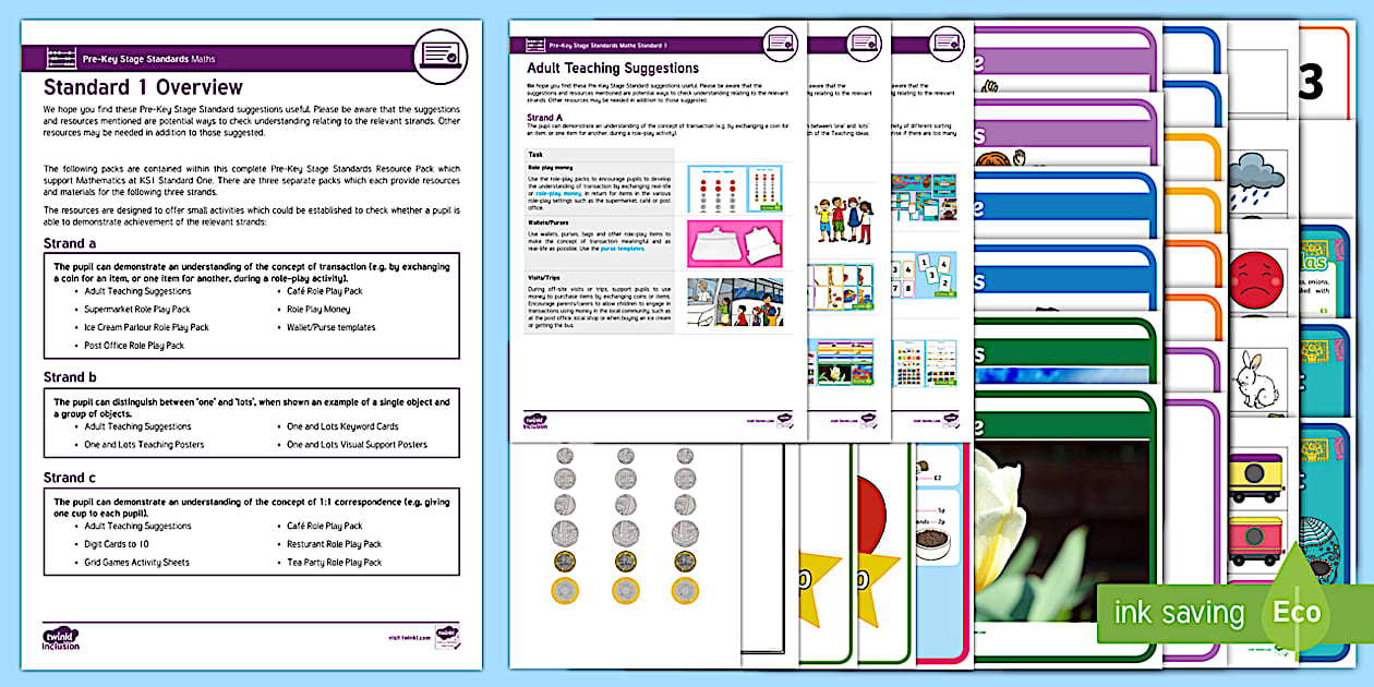 Pre-Key Stage Standards Maths Standard 1 Complete Resource Pack