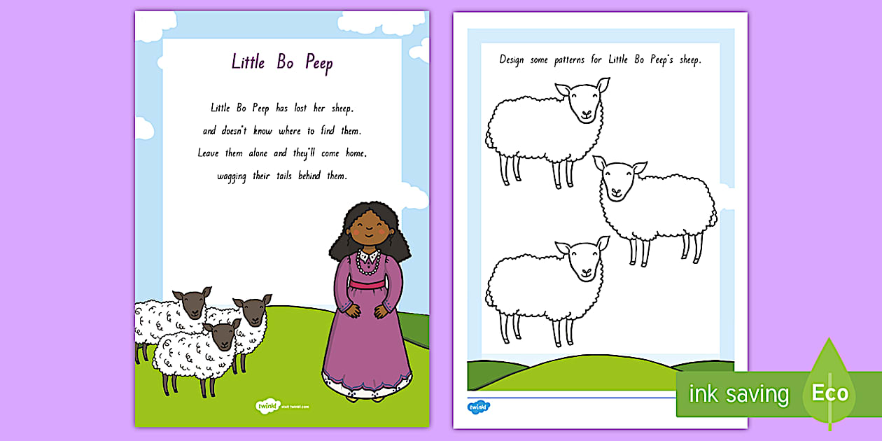 Little Bo Peep Worksheet / Worksheet (teacher made) - Twinkl