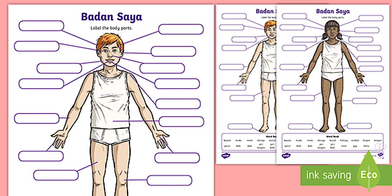 Indonesian My Body Labelling Activity (Teacher-Made)