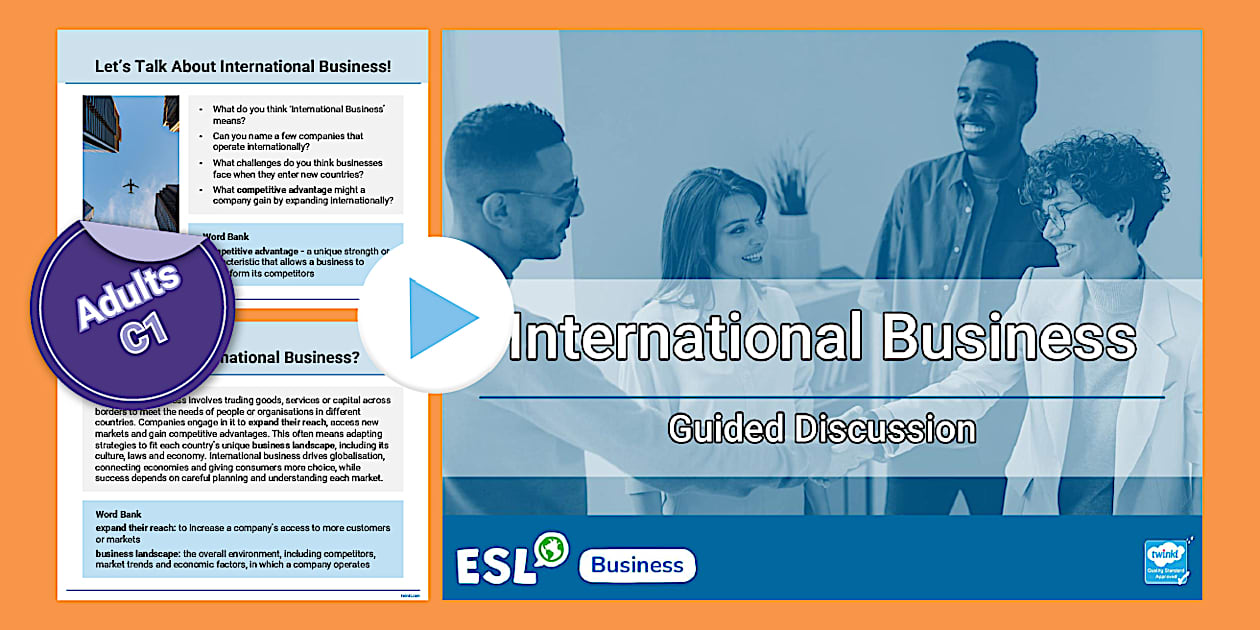 ESL International Business Guided Discussion [Adults, C1]