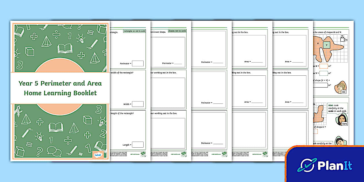 👉 PlanIt Maths Year 5 Perimeter and Area Home Learning Booklet