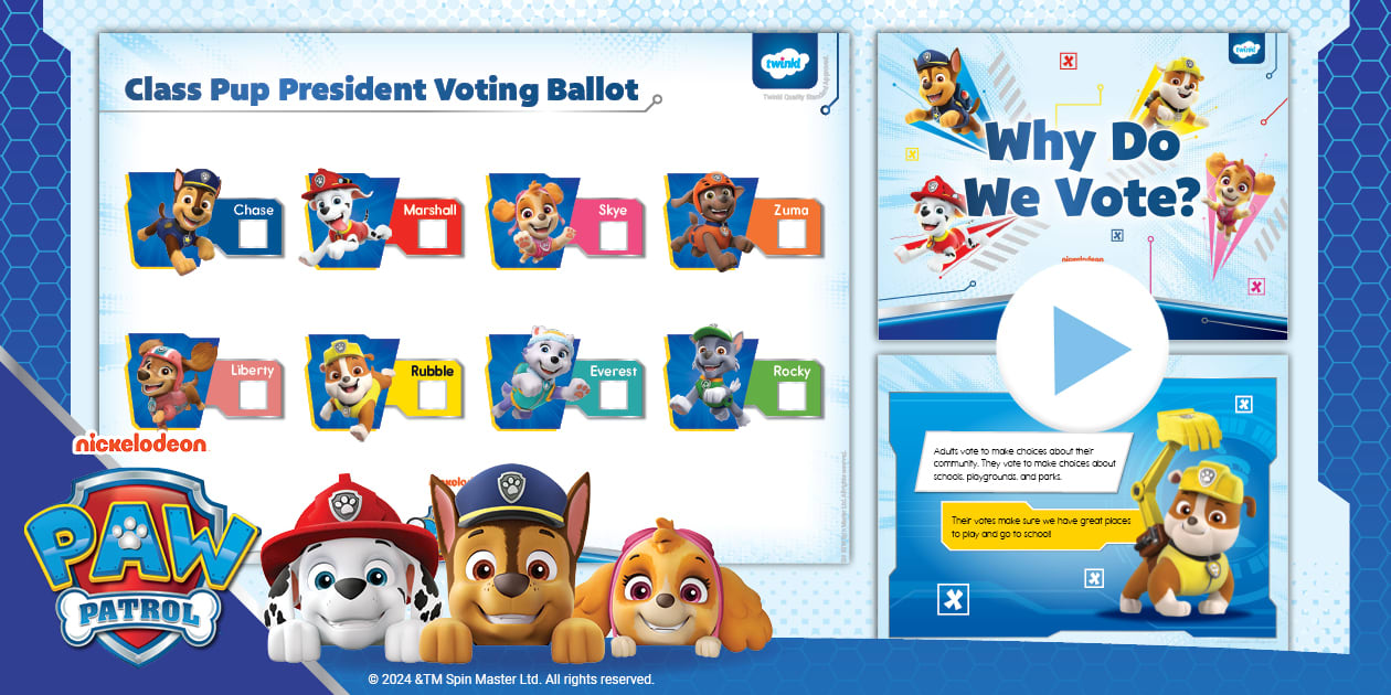 FREE! - PAW Patrol: Why Do We Vote? PowerPoint and Class Voting Ballot