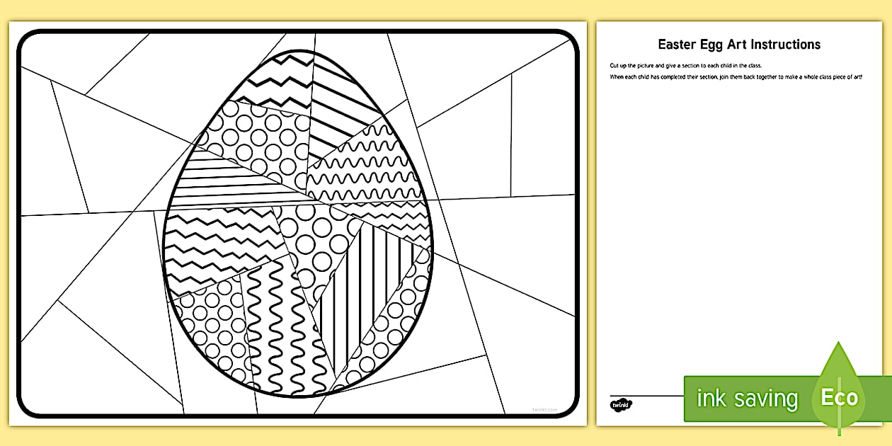 Whole Class Large Easter Egg Art Worksheet | Twinkl - Twinkl