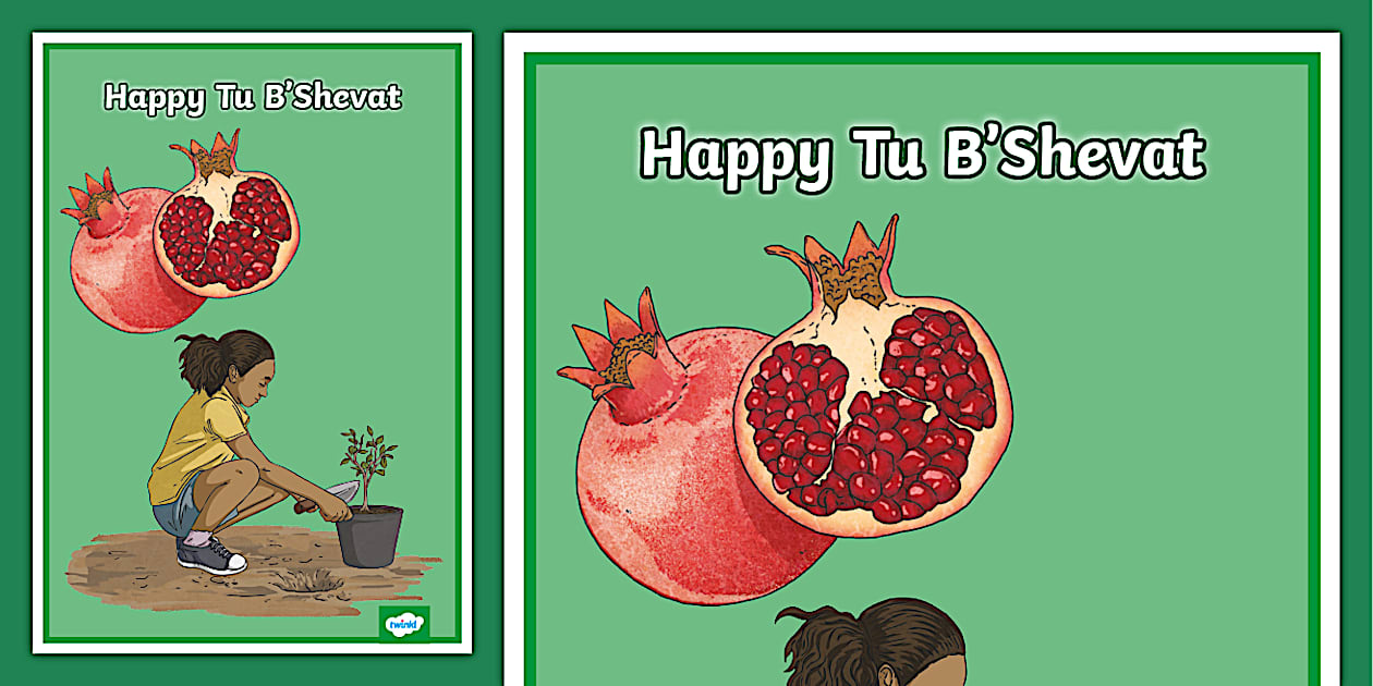 Happy Tu B'Shevat Display Poster (Teacher-Made) - Twinkl