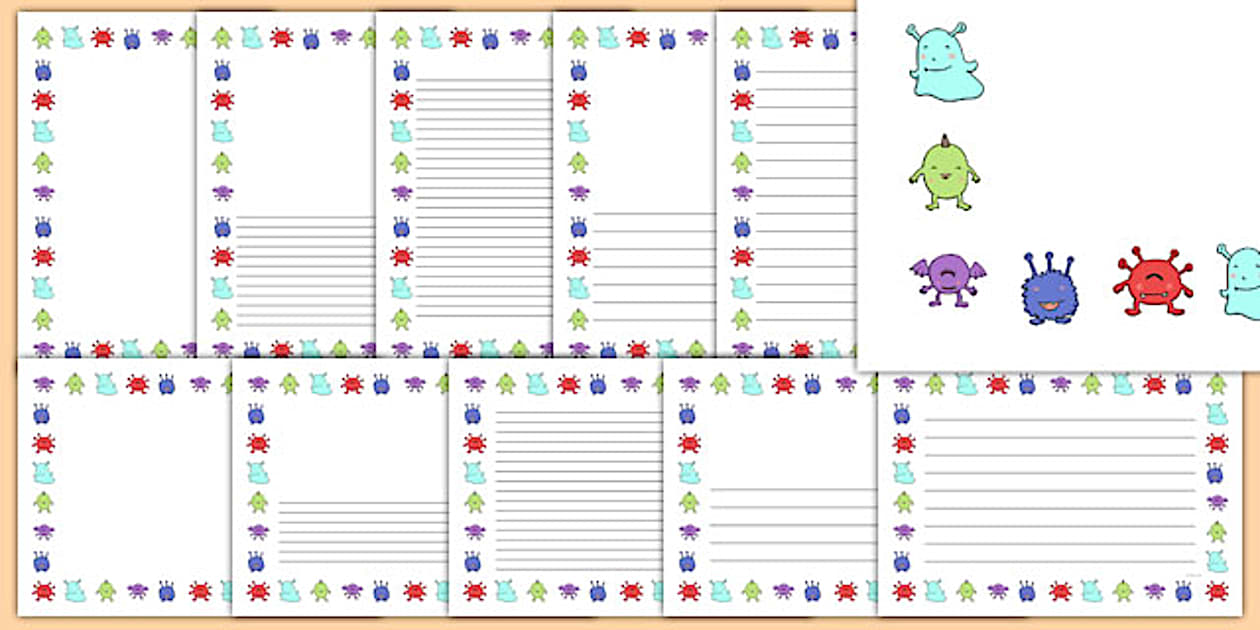 Monster Full Page Borders (Teacher-Made) - Twinkl