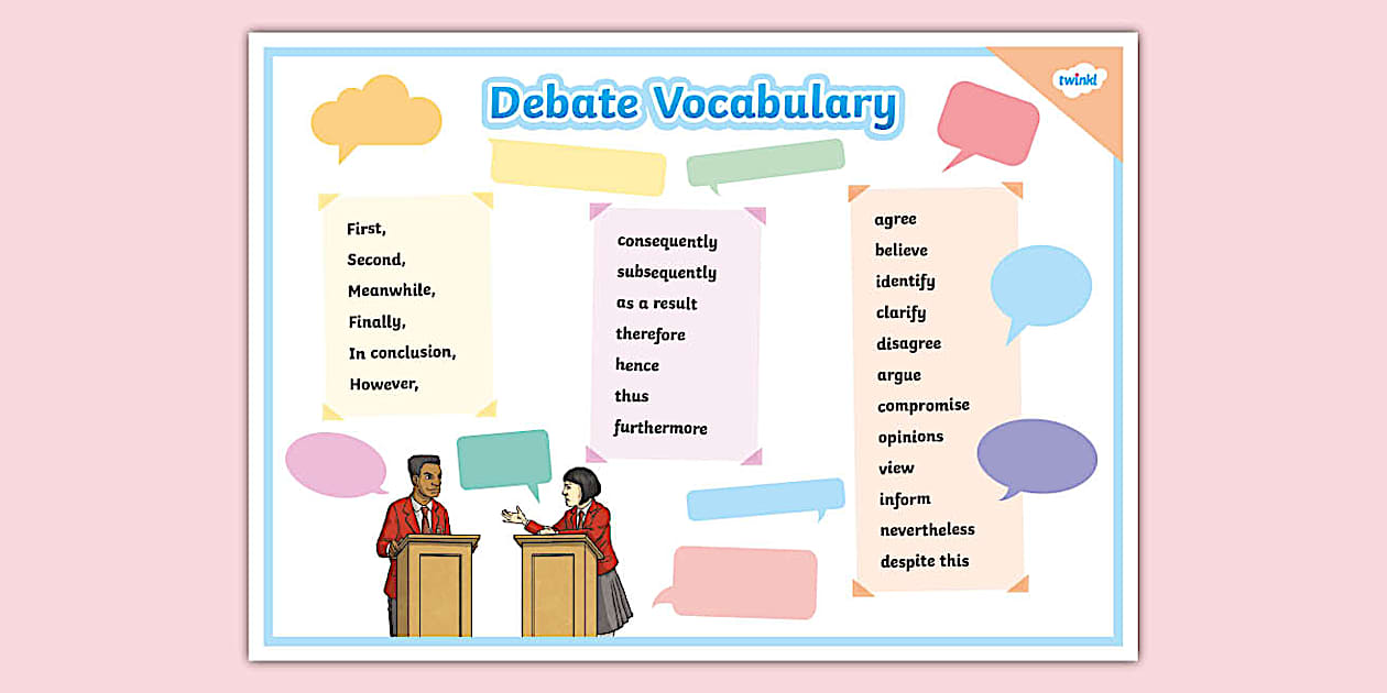 KS2 Debate Vocabulary Word Mat (teacher made) - Twinkl