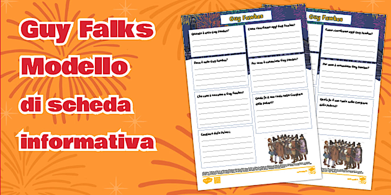 Modello di scheda informativa: Guy Fawkes (teacher made)