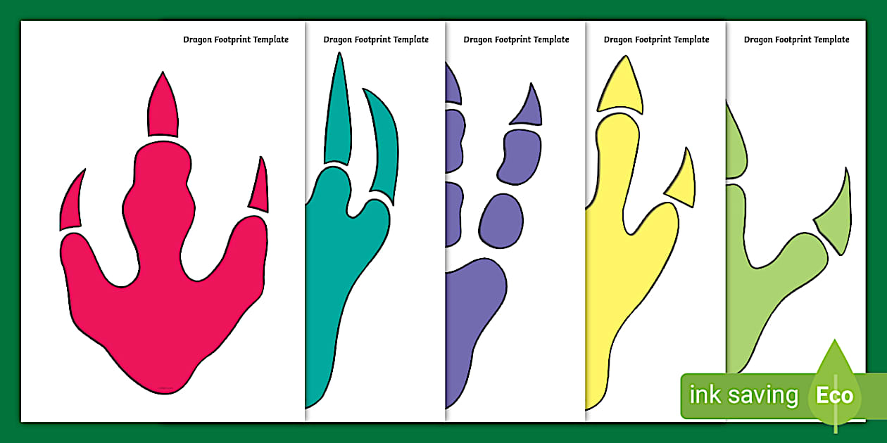 Dragon Footprint Templates (Teacher-Made) - Twinkl
