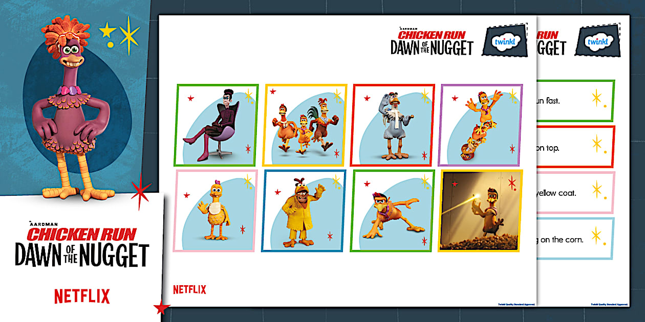 FREE! - Chicken Run: Dawn of the Nugget - Simple Sentence Matching ...