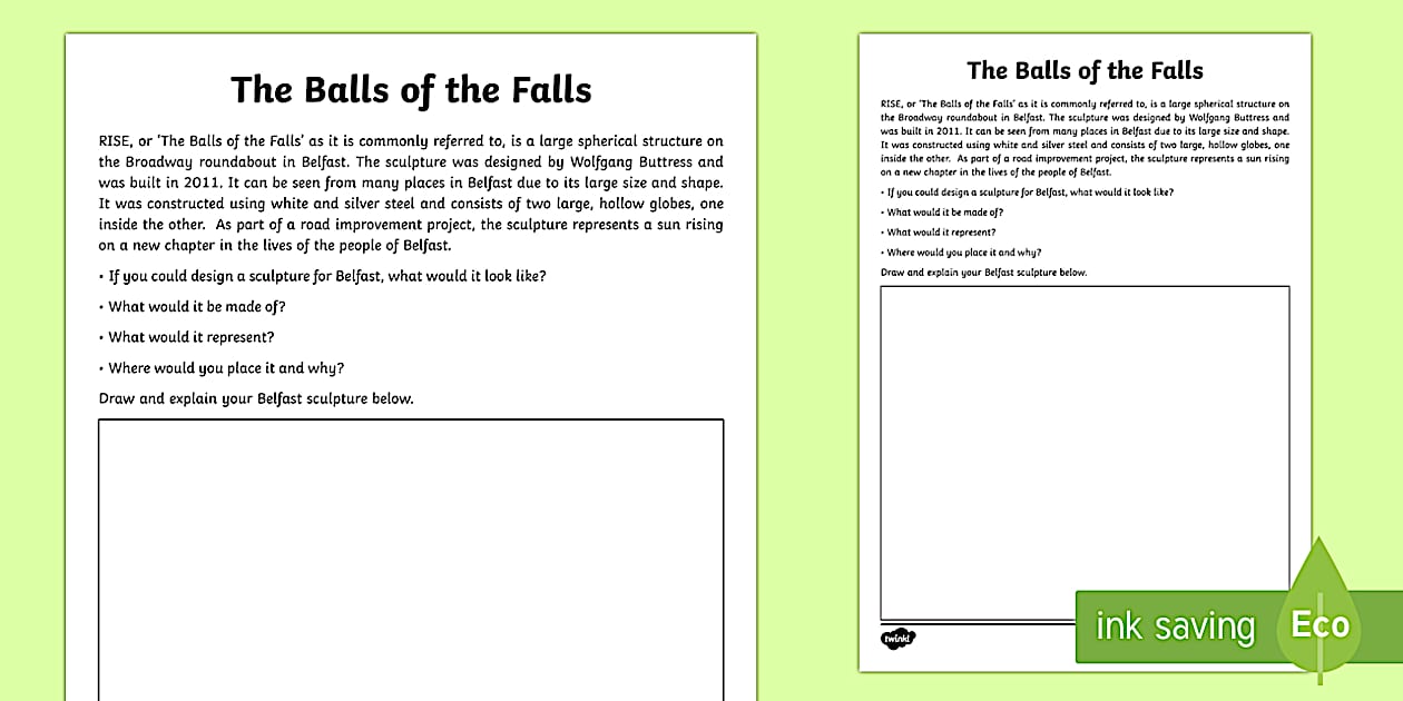 The Balls of the Falls Read and Draw Worksheet / Worksheet - World ...