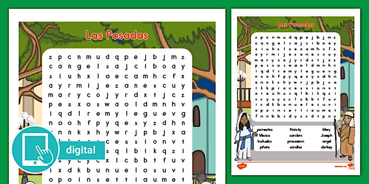 Las Posadas Word Search for Grades K-2 | Twinkl USA - Twinkl