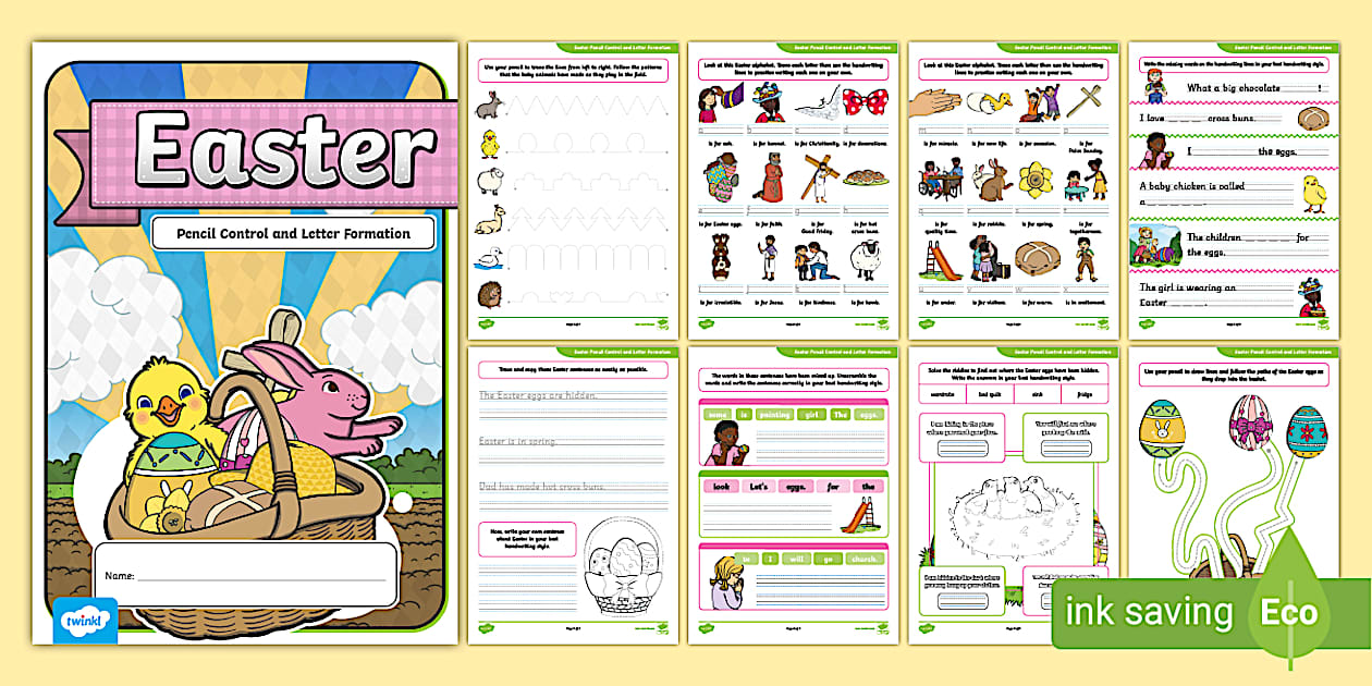EYFS/KS1 Easter Pencil Control Handwriting Activity Booklet