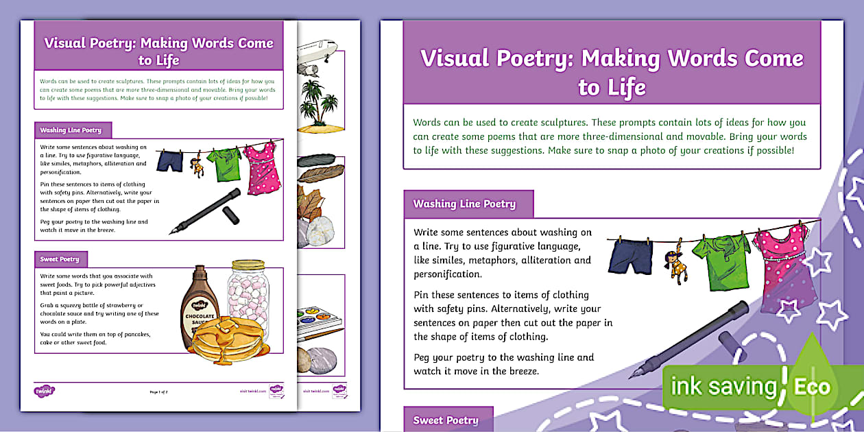 Visual Poetry: Making Words Come to Life (teacher made)