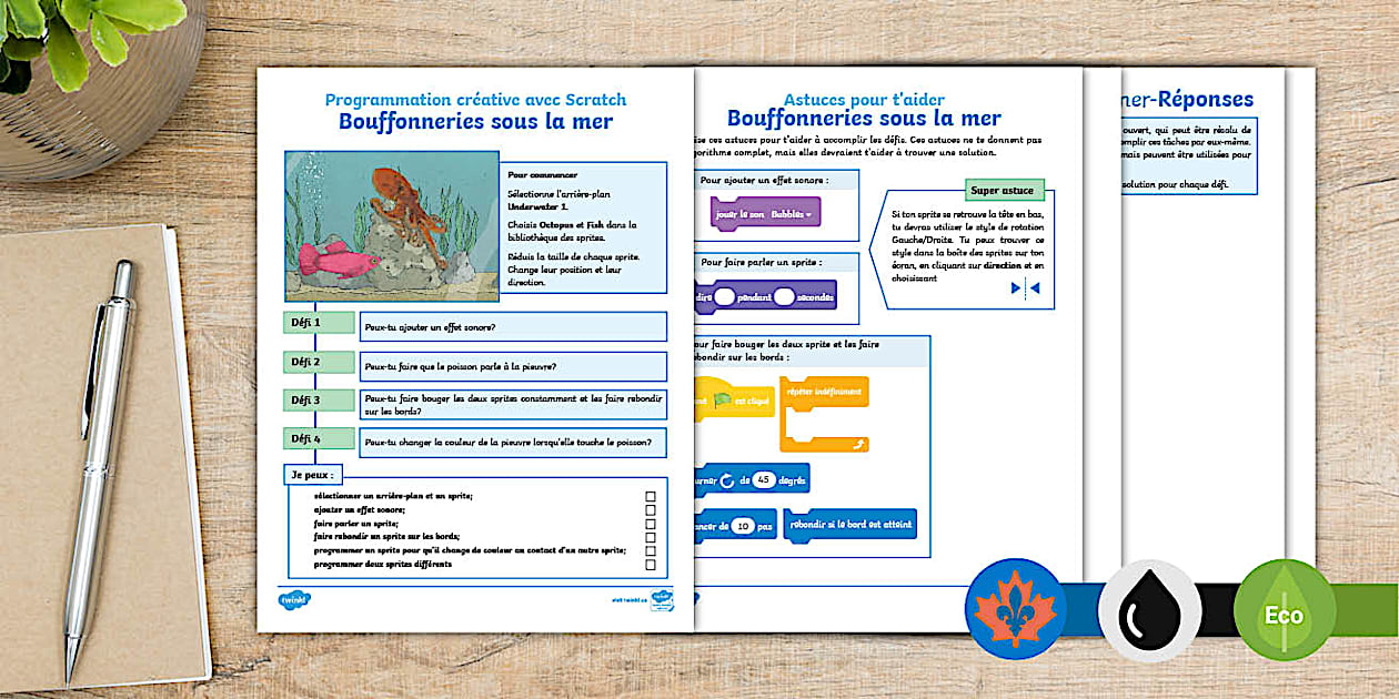 Creative Coding with Scratch: Underwater Antics French