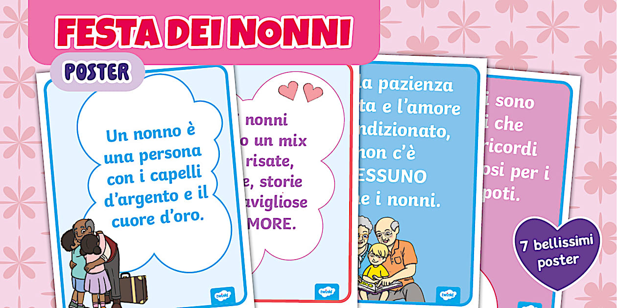 Poster con frasi per festa dei nonni