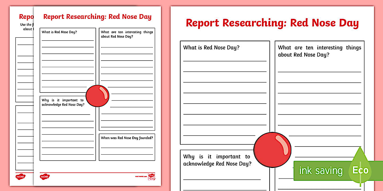 Red Nose Day: Report Writing Template (teacher made)