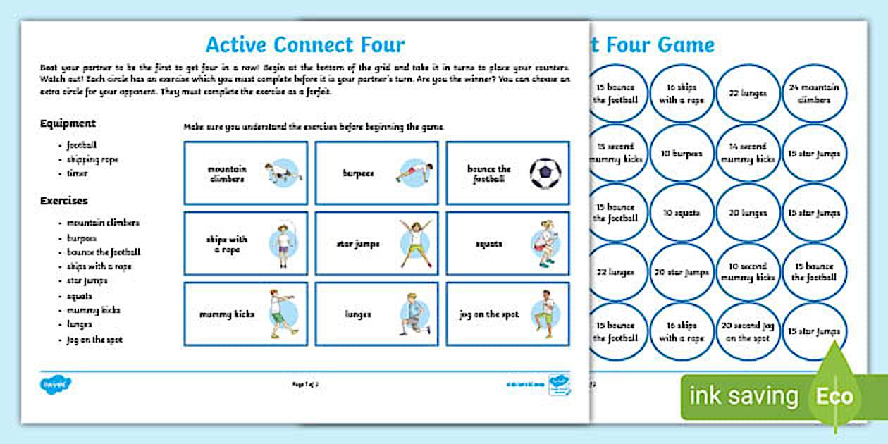 KS2 Active Connect Four Game - Twinkl