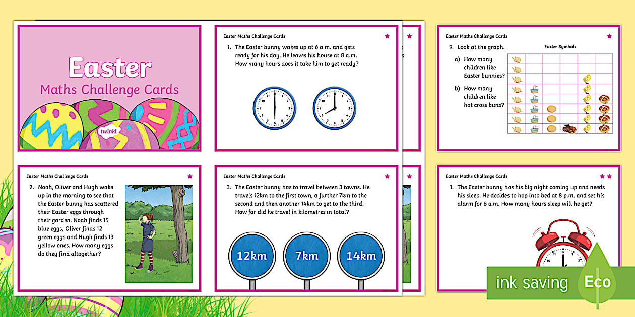 Easter-Themed Differentiated Maths Challenge Cards - Twinkl