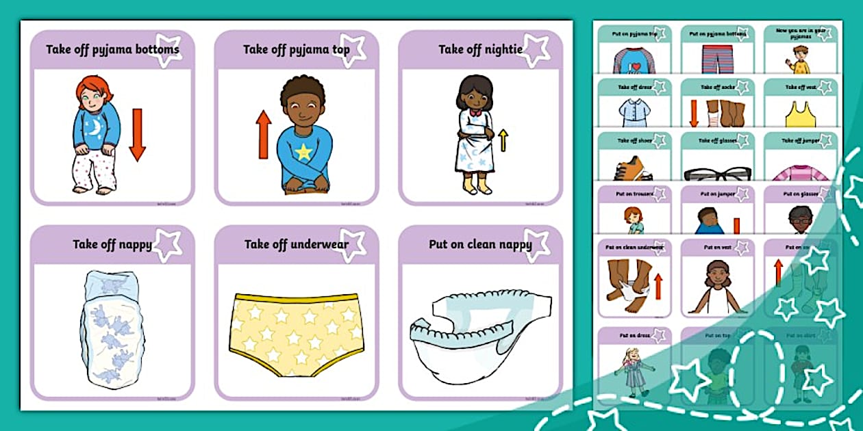 Getting Dressed - Visual Routine Cards for Toddlers - Twinkl