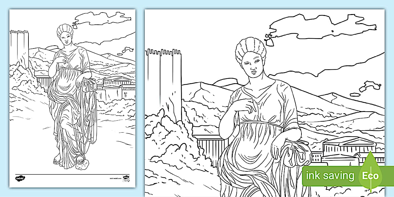 Clio: Greek Muse of History Colouring Page (teacher made)