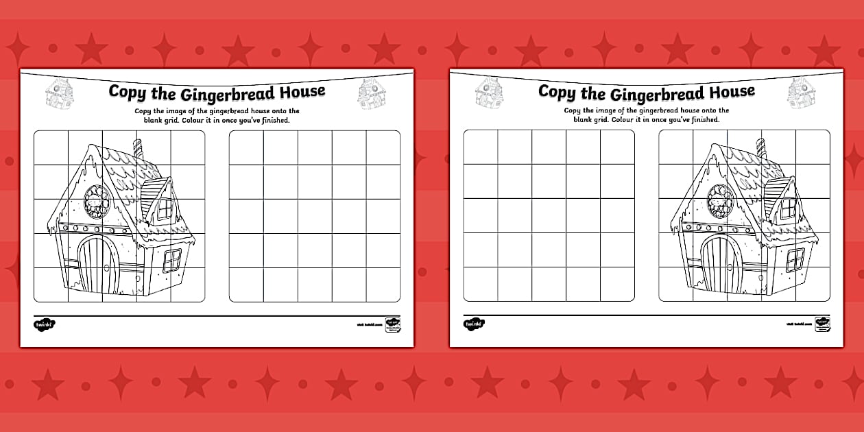 Copy the Gingerbread House Worksheet (teacher made) - Twinkl