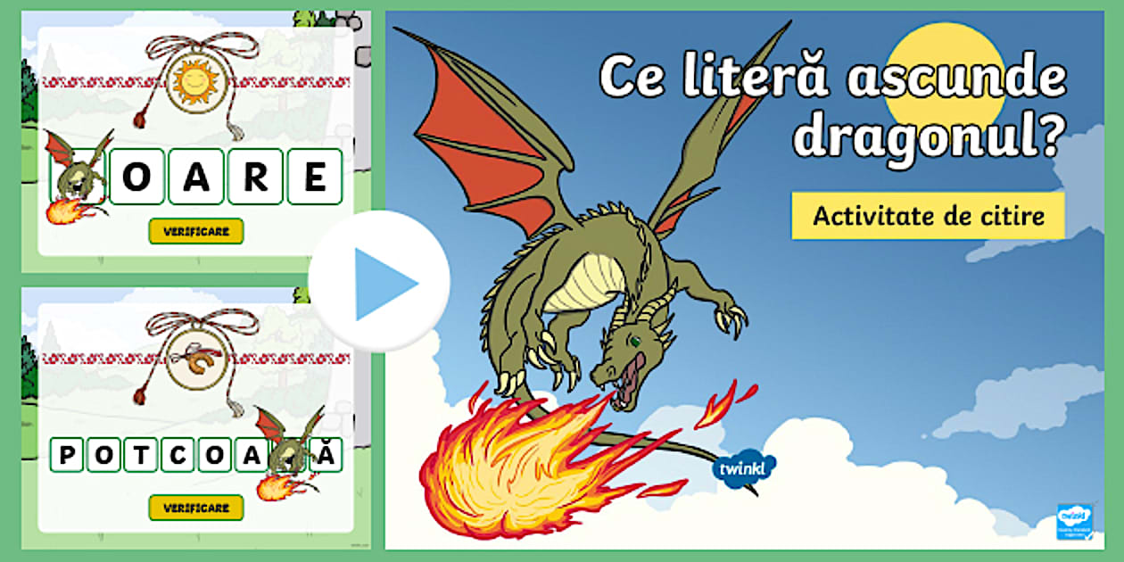 Ce literă ascunde dragonul? - Prezentare PowerPoint