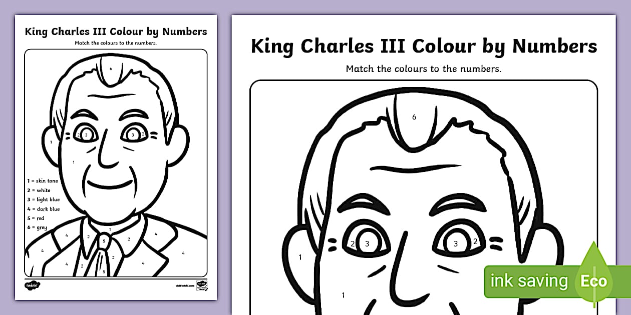 King Charles III Colour by Number (teacher made) - Twinkl