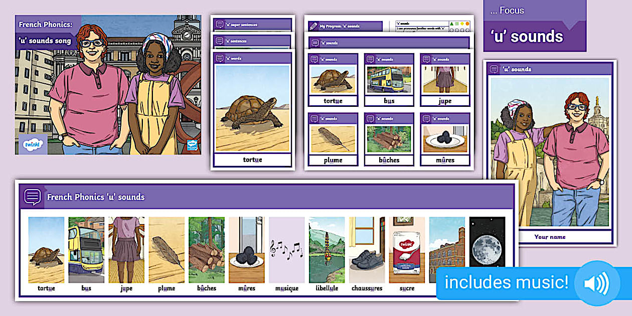 👉 French Phonics: Song, Resource and Display Pack: 'u' sounds