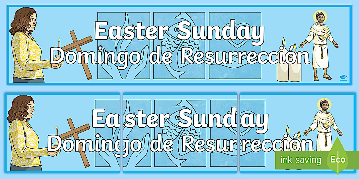 Easter Sunday Display Banner - English / Spanish - Twinkl