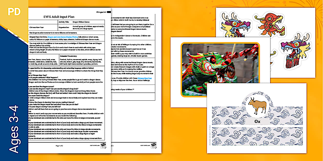 EYFS Dragon Ribbon Dance Adult Input Plan and Resource Pack