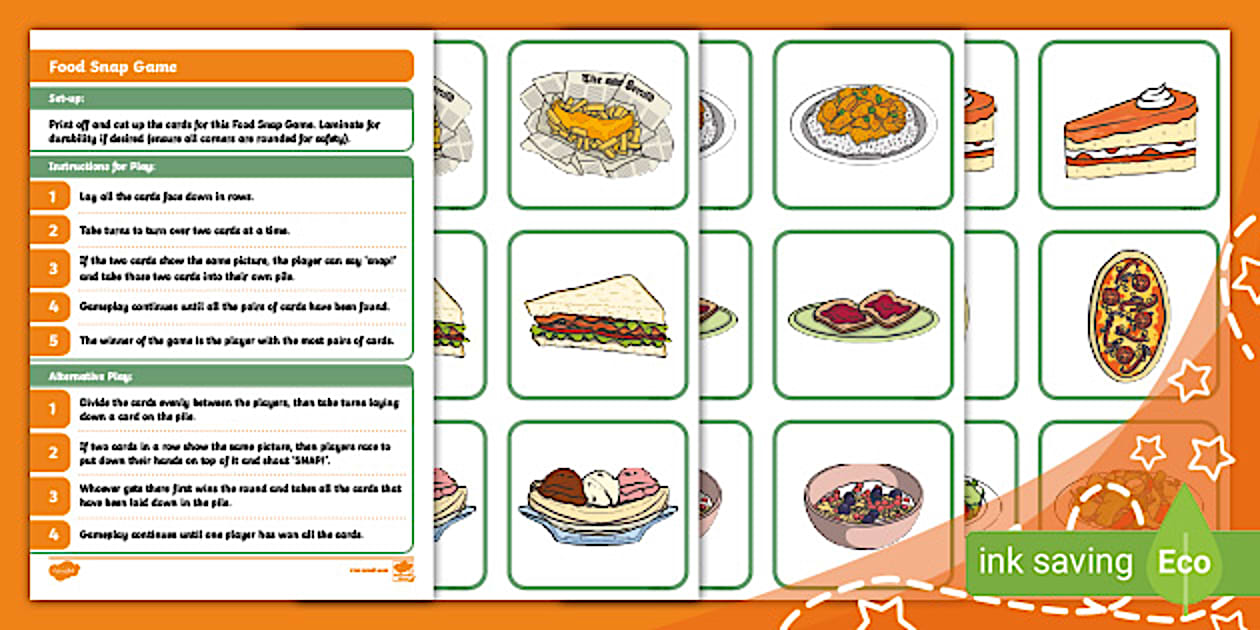 Food Snap Game (teacher made) - Twinkl