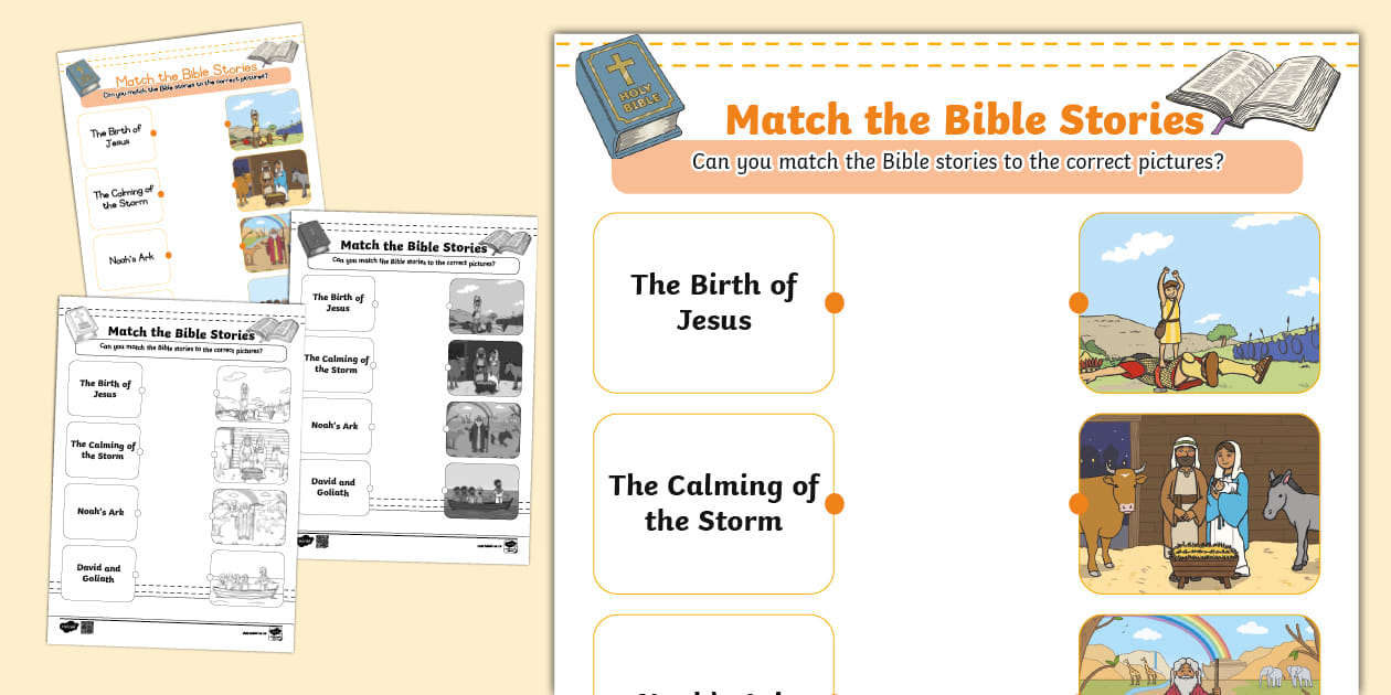 Stories of the Bible Matching Worksheet (Teacher-Made)