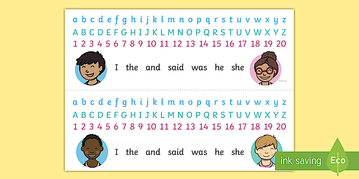 Cursive Alphabet and Numbers to 20 Alphabet Strips - Twinkl