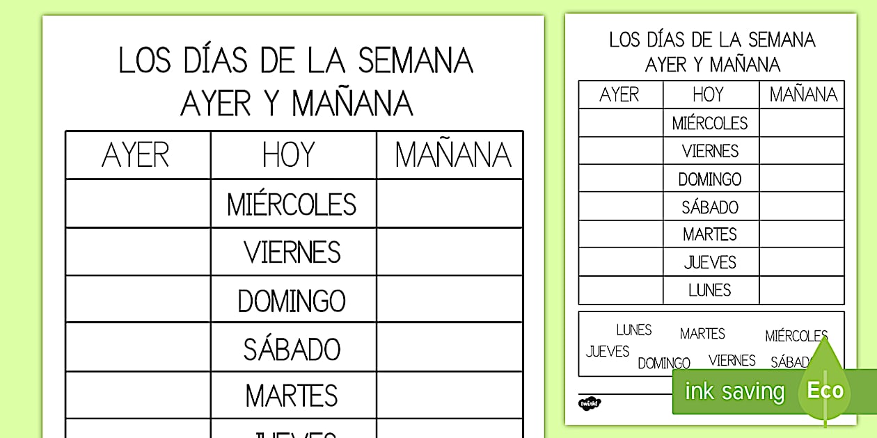 Los días de la semana en español (Teacher-Made) - Twinkl