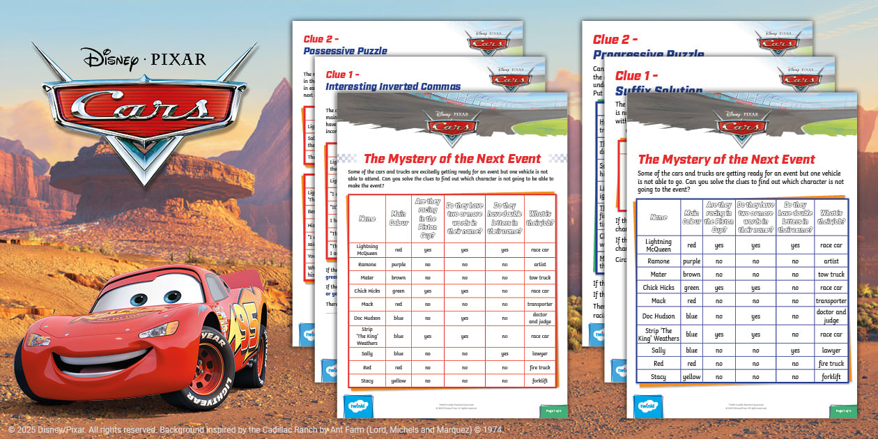 Cars: Spelling and Grammar Mystery Pack (teacher made)