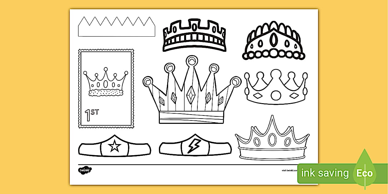 Crown Doodle Colouring Page (teacher made) - Twinkl