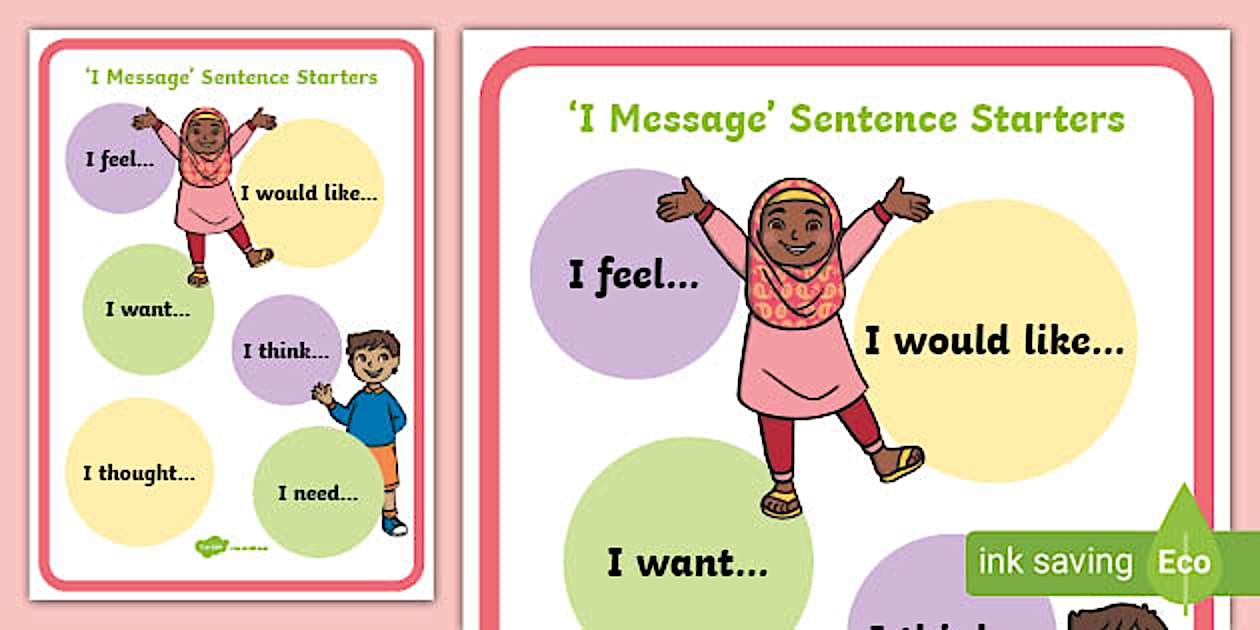 I Messages Sentence Starters (teacher made) - Twinkl