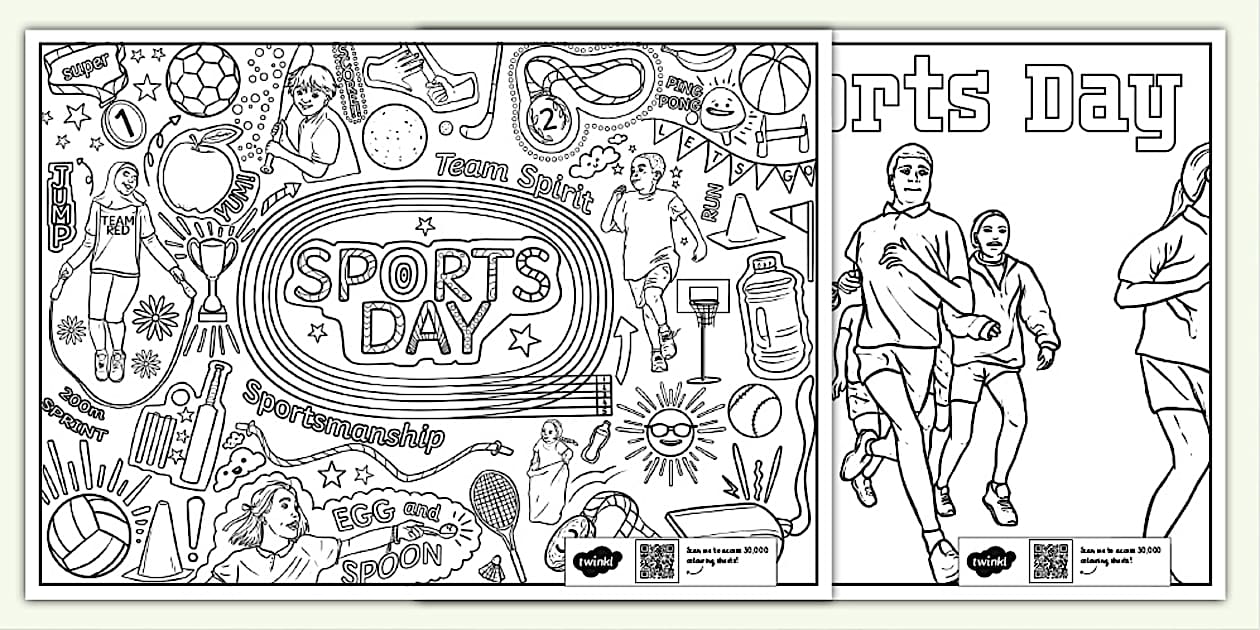 Sports Day Colouring Sheets | Twinkl Party - Twinkl