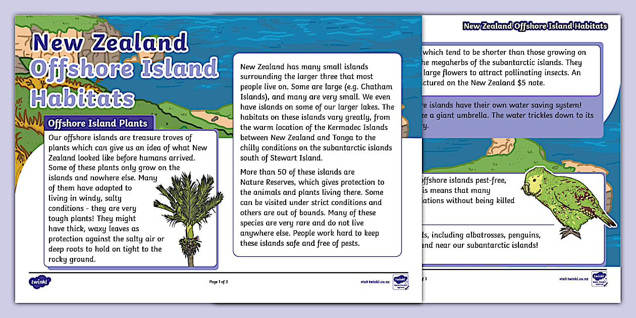 New Zealand Offshore Islands Habitats Fact File